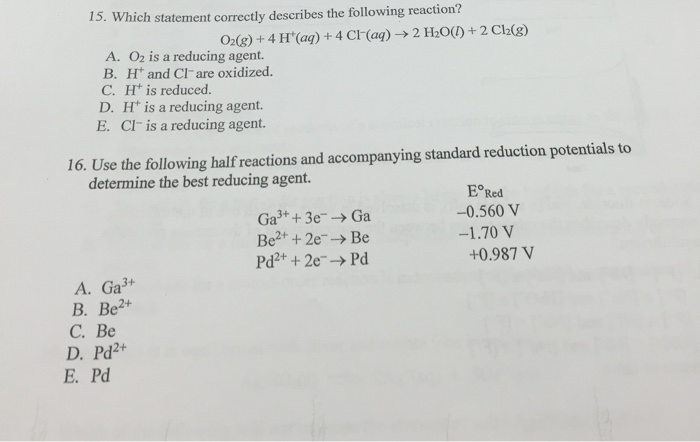 Solved Which statement correctly describes the following | Chegg.com
