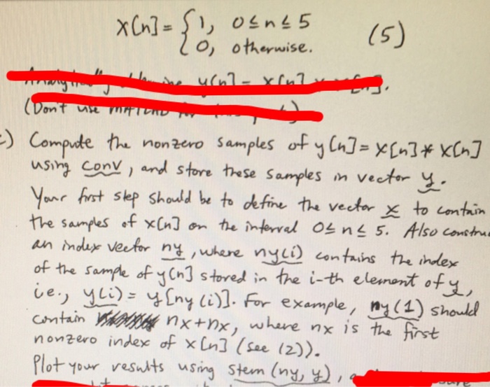 Solved Compute the nonzero samples of y[n] = x [n] using con | Chegg.com