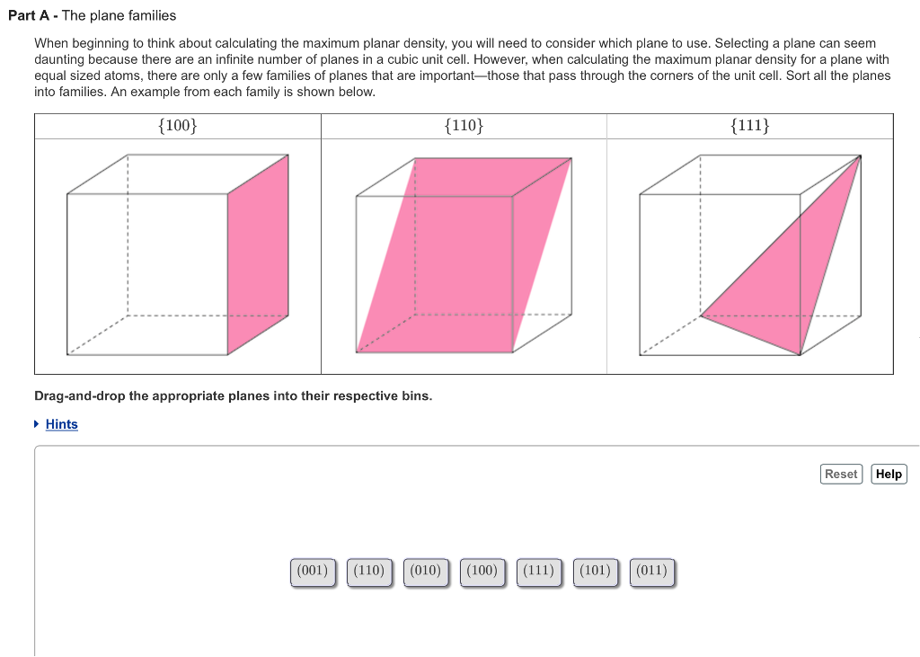 Part A - The plane families When beginning to think | Chegg.com