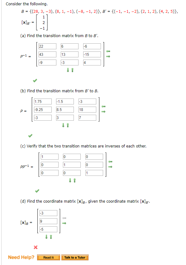 Solved Consider the following (a) Find the transition matrix | Chegg.com