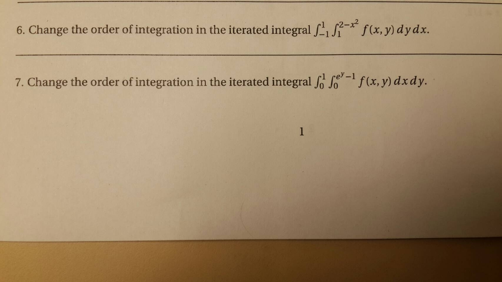 Solved Change the order of integration in the iterated | Chegg.com