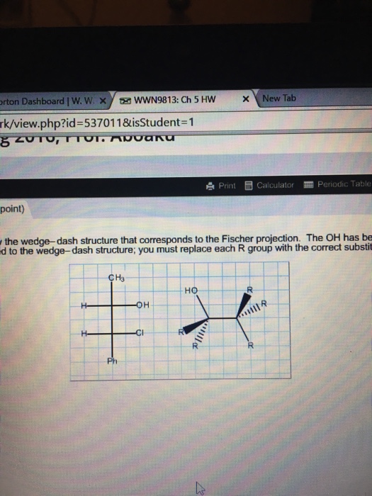 Solved the wedge-dash structure that corresponds to the | Chegg.com