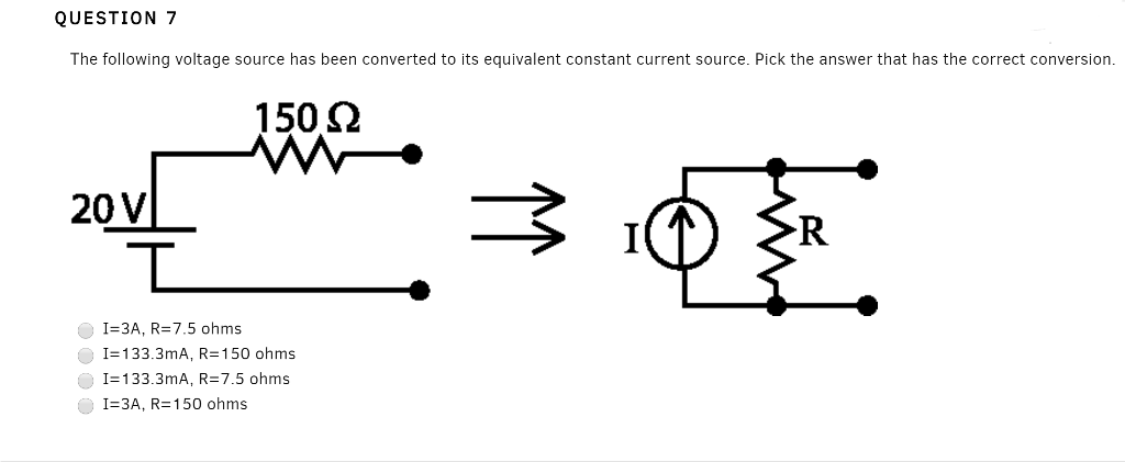 Solved The following voltage source has been converted to | Chegg.com