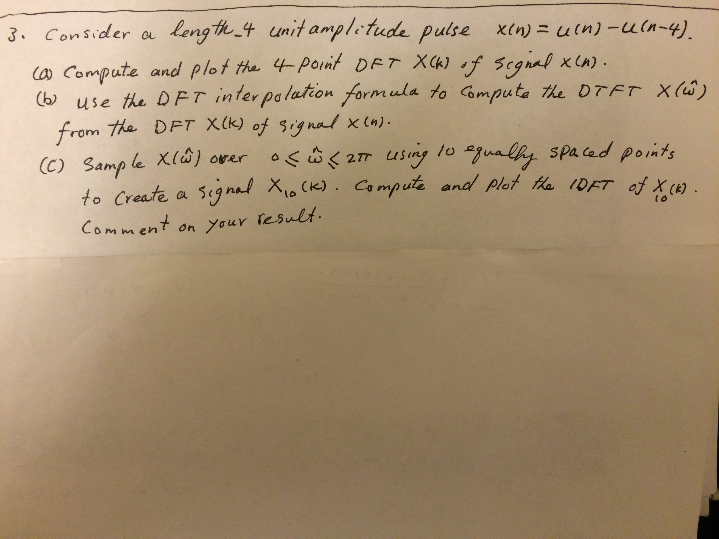 Solved Consider a length_4 unit amplitude pulse x(n) = u(n0 | Chegg.com
