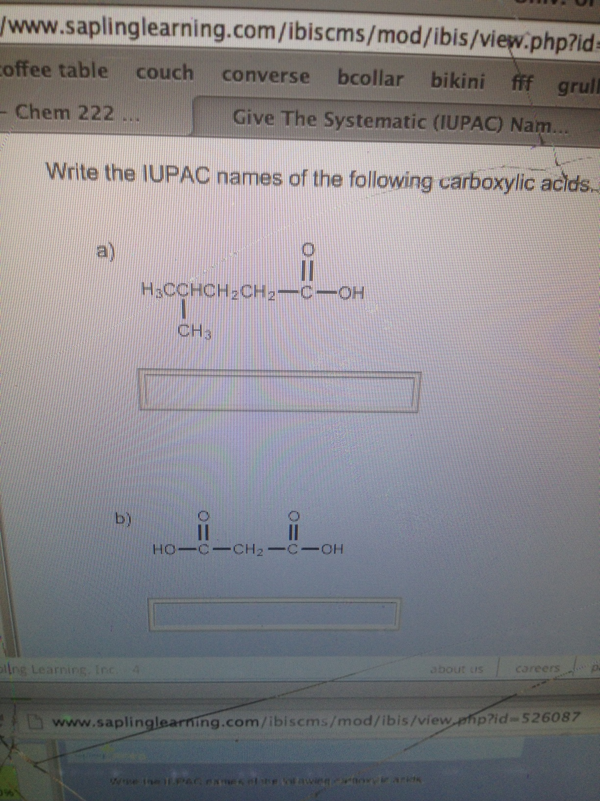 Solved Write the IUPAC names of the following carboxylic | Chegg.com