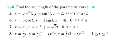 Solved . 5-8 Find the arc length of the parametric curve | Chegg.com