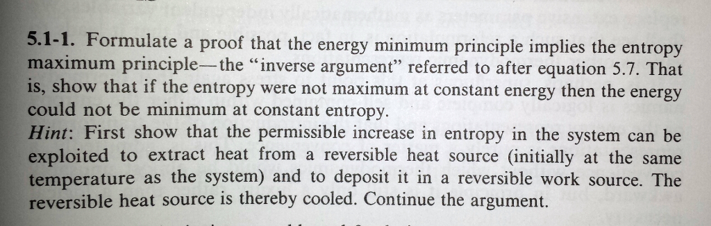 Solved 5.1-1. Formulate a proof that the energy minimum | Chegg.com