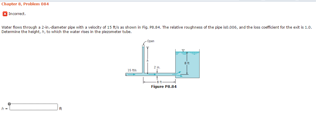 Solved Chapter 8, Problem 084 X Incorrect. 3 Incorrect water | Chegg.com