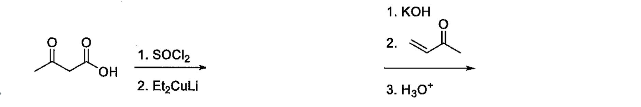 Solved 1. KOH 2. 1. SOCl2 OH 2. Et CuLi 3. H3o* | Chegg.com