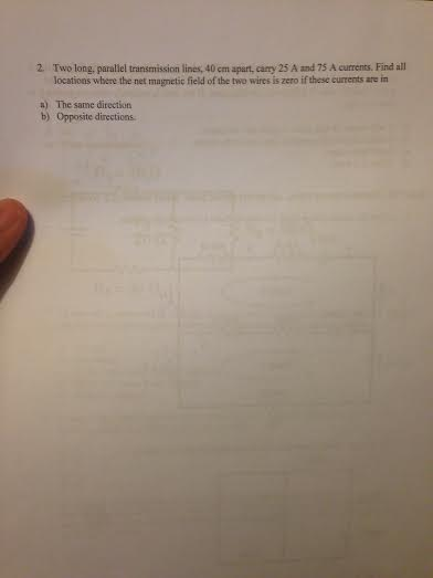 Solved 2. Two long, parallel transmission lines,40 cm | Chegg.com