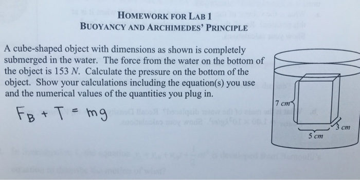 Solved A cube object with dimensions as shown is completely | Chegg.com