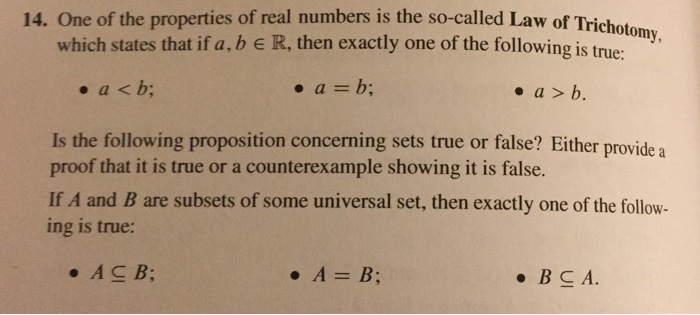 Solved One of the properties of real numbers is the | Chegg.com