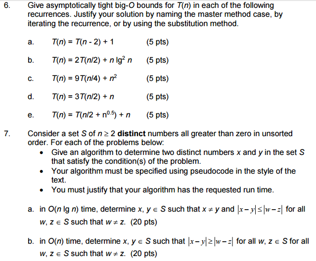 Solved Give asymptotically tight big-O bounds for T(n) in | Chegg.com
