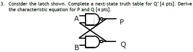 Solved Consider the latch shown. Complete a next-state truth | Chegg.com