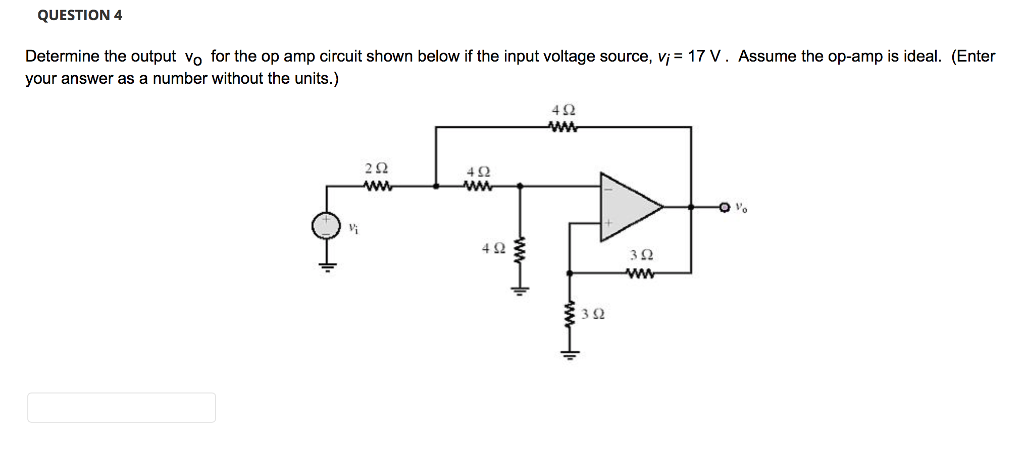 Solved QUESTION 4 Determine the output vo for the op amp | Chegg.com