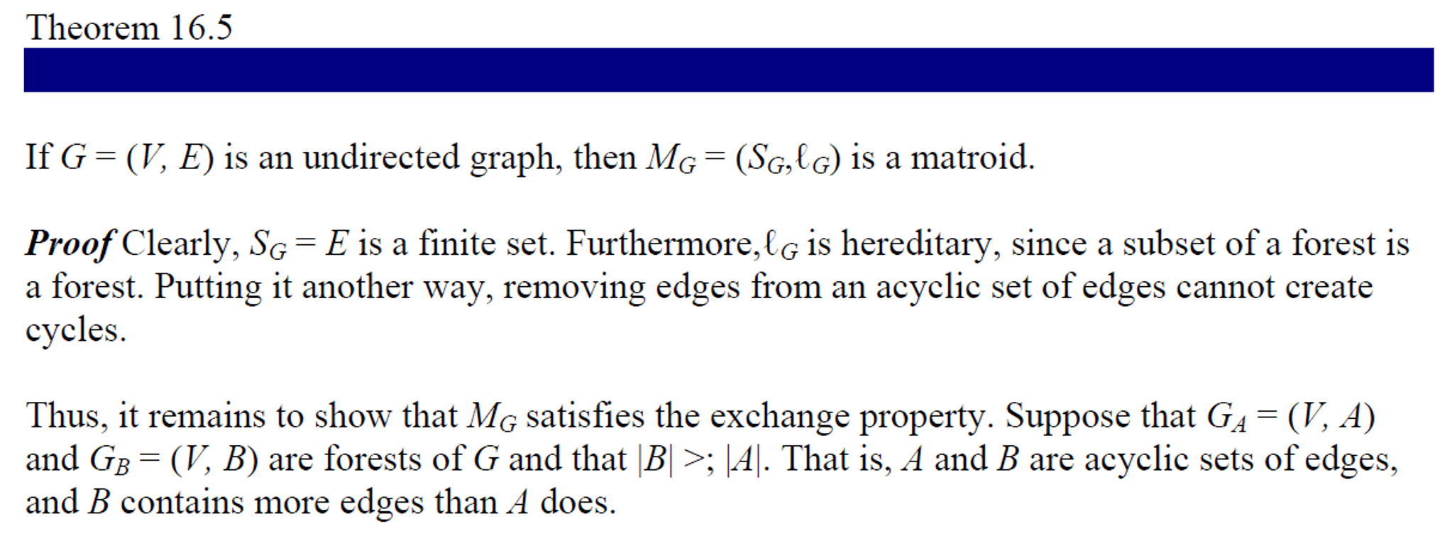 Solved (algorithms) What is a graphic matroid and why does | Chegg.com