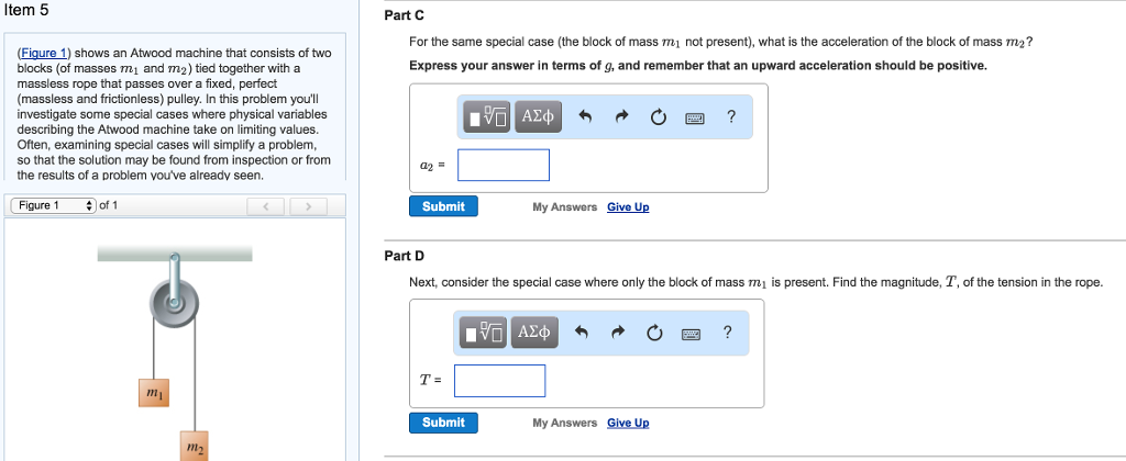 Solved (Figure 1) shows an Atwood machine that consists of | Chegg.com