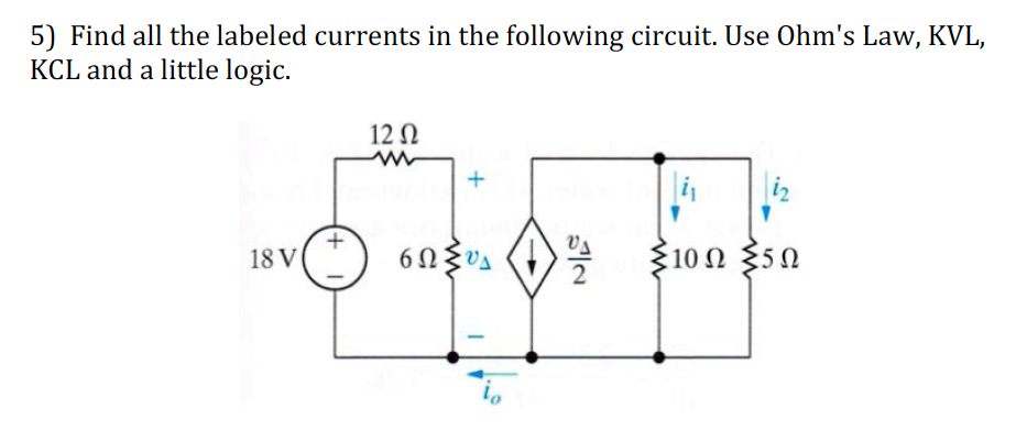 Solved Find all the labeled currents in the following | Chegg.com