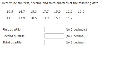 Solved Determine the first, second, and third quartiles of | Chegg.com