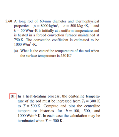 Solved A long rod of 60-mm diameter and thermophysical | Chegg.com