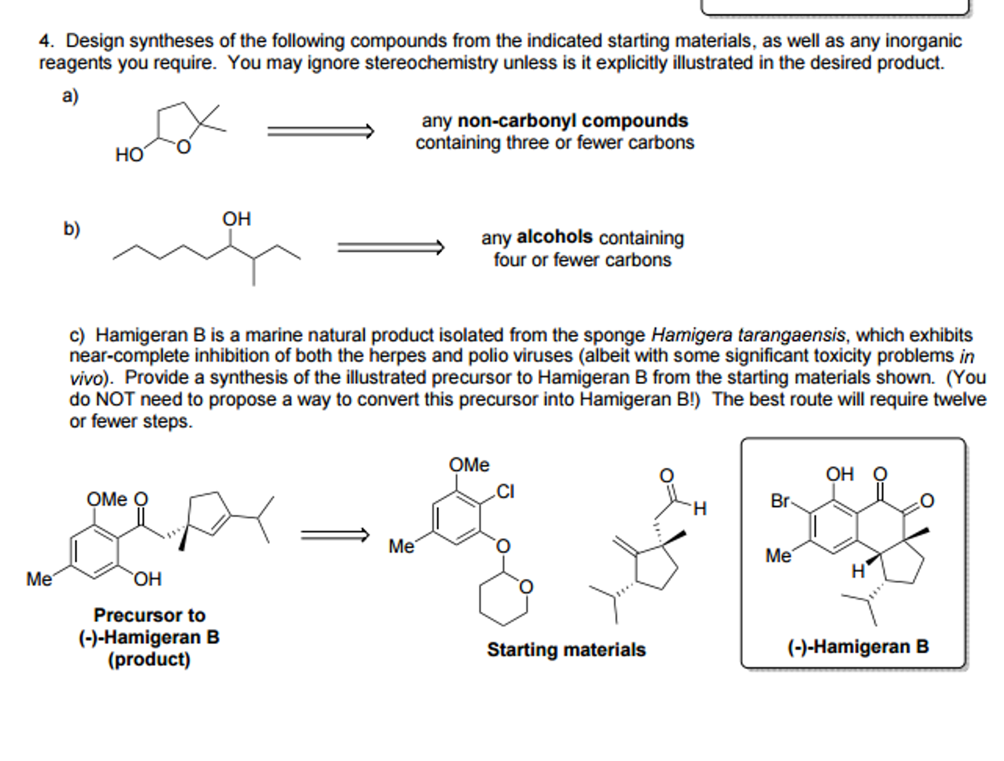 Design syntheses of the following compounds from the | Chegg.com
