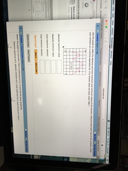 Solved Use the graph to state the absolute and local maximum | Chegg.com
