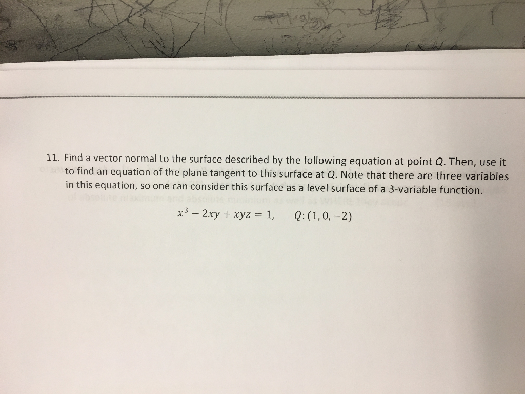 Solved find a vector normal to the surface described by the | Chegg.com
