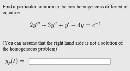Solved Find a particular solution to the non-homogeneous | Chegg.com