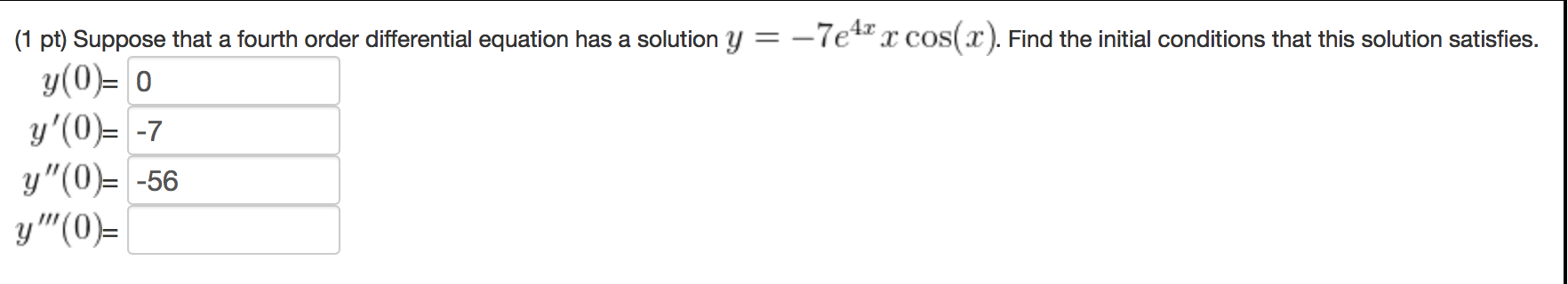 Solved Suppose That A Fourth Order Differential Equation Has