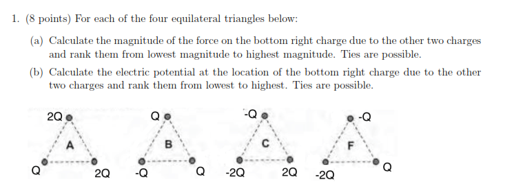 Solved For each of the four equilateral triangles below: | Chegg.com