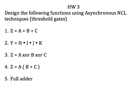 Solved HW 3 Design the following functions using | Chegg.com