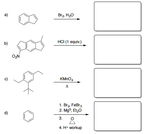 Solved Br2 H20 a) HCl (1 equiv.) b) O2N KMnO4 c) 1. Br2 | Chegg.com
