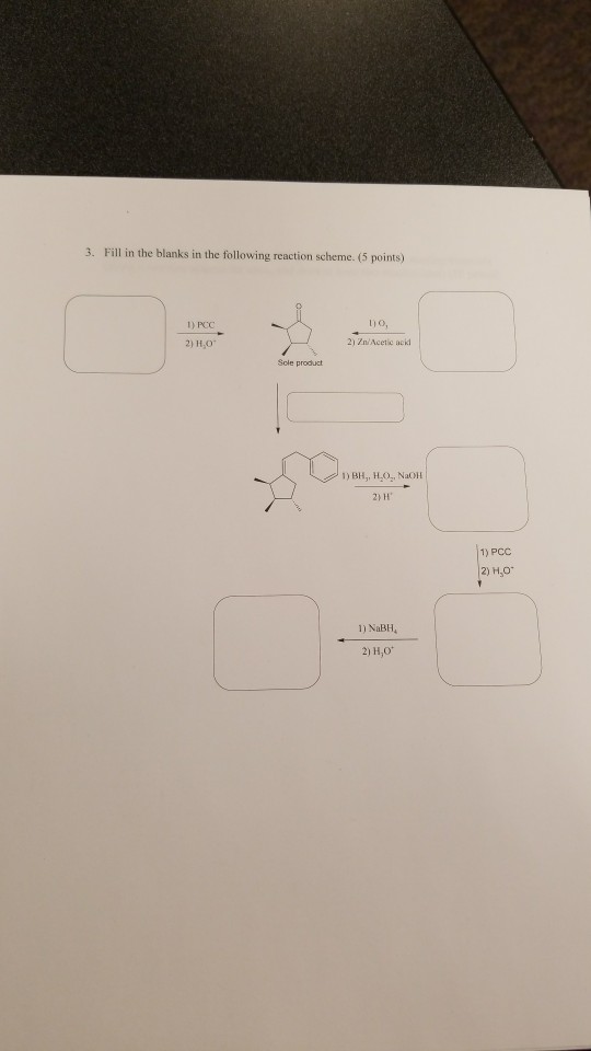 Solved 3. Fill in the blanks in the following reaction | Chegg.com