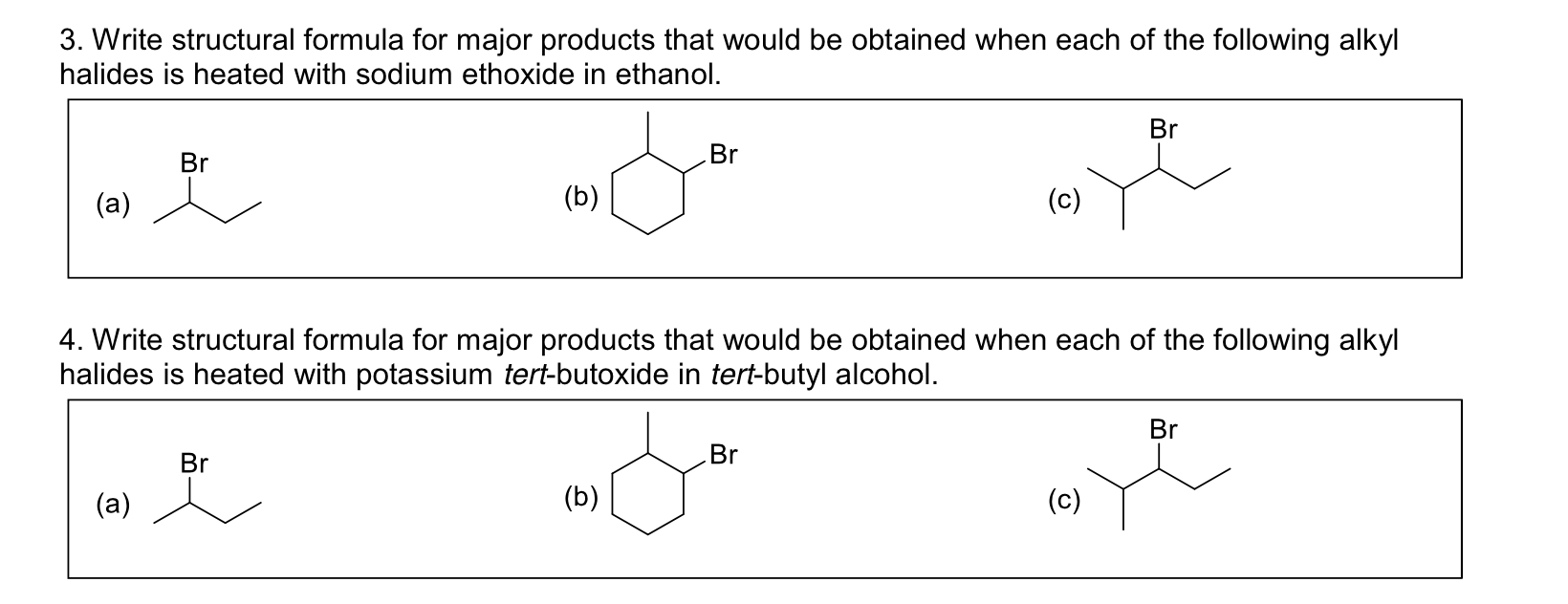 Solved Write structural formula for major products that | Chegg.com