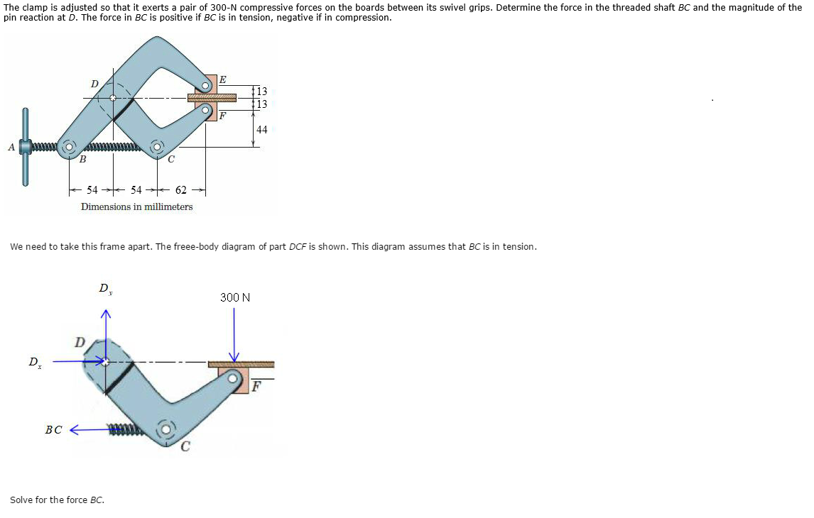 Solved The clamp is adjusted so that it exerts a pair of | Chegg.com