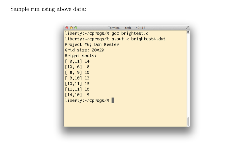 Solved Write a C program that detects and reports on areas | Chegg.com