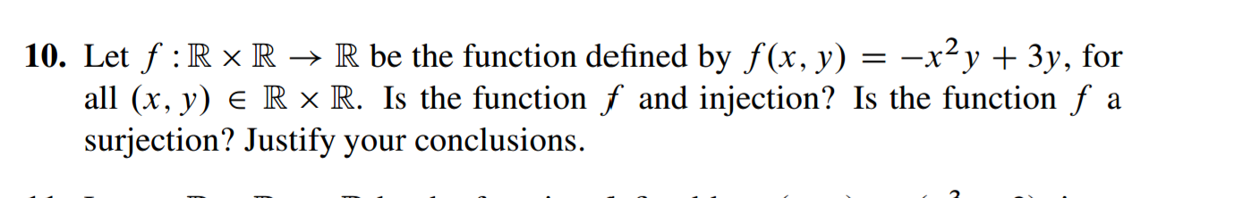 Solved Let f: R times R rightarrow R be the function defined | Chegg.com Solved Let f: R times R rightarrow R be the function defined | Chegg.com