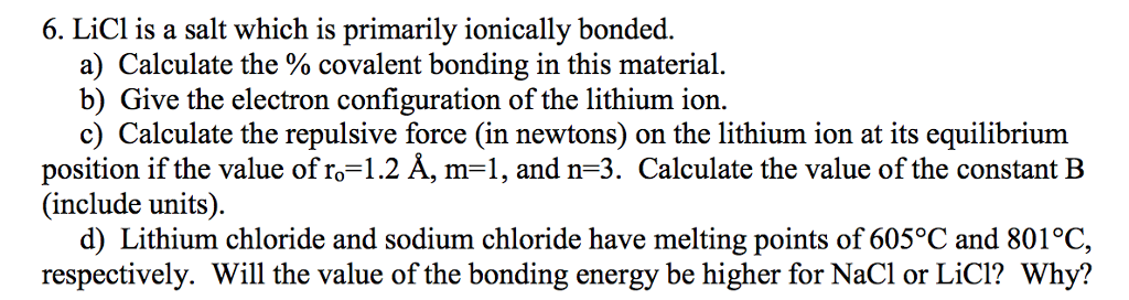 Lithium Chloride Bonding