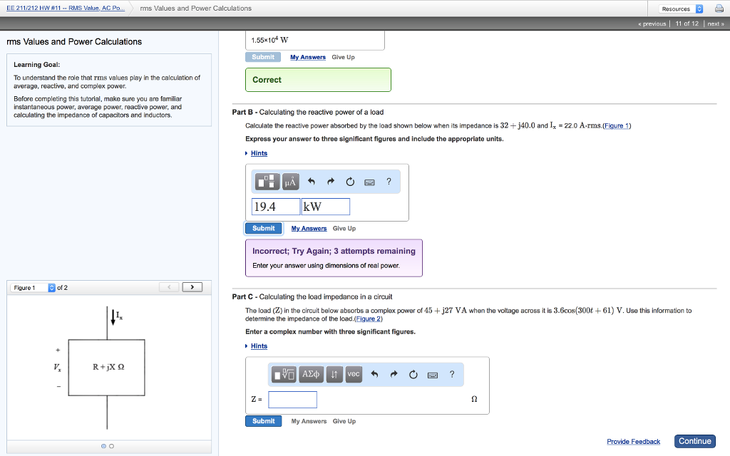 Solved #11-RMS Value, AC Pa.- rms Values and Power | Chegg.com