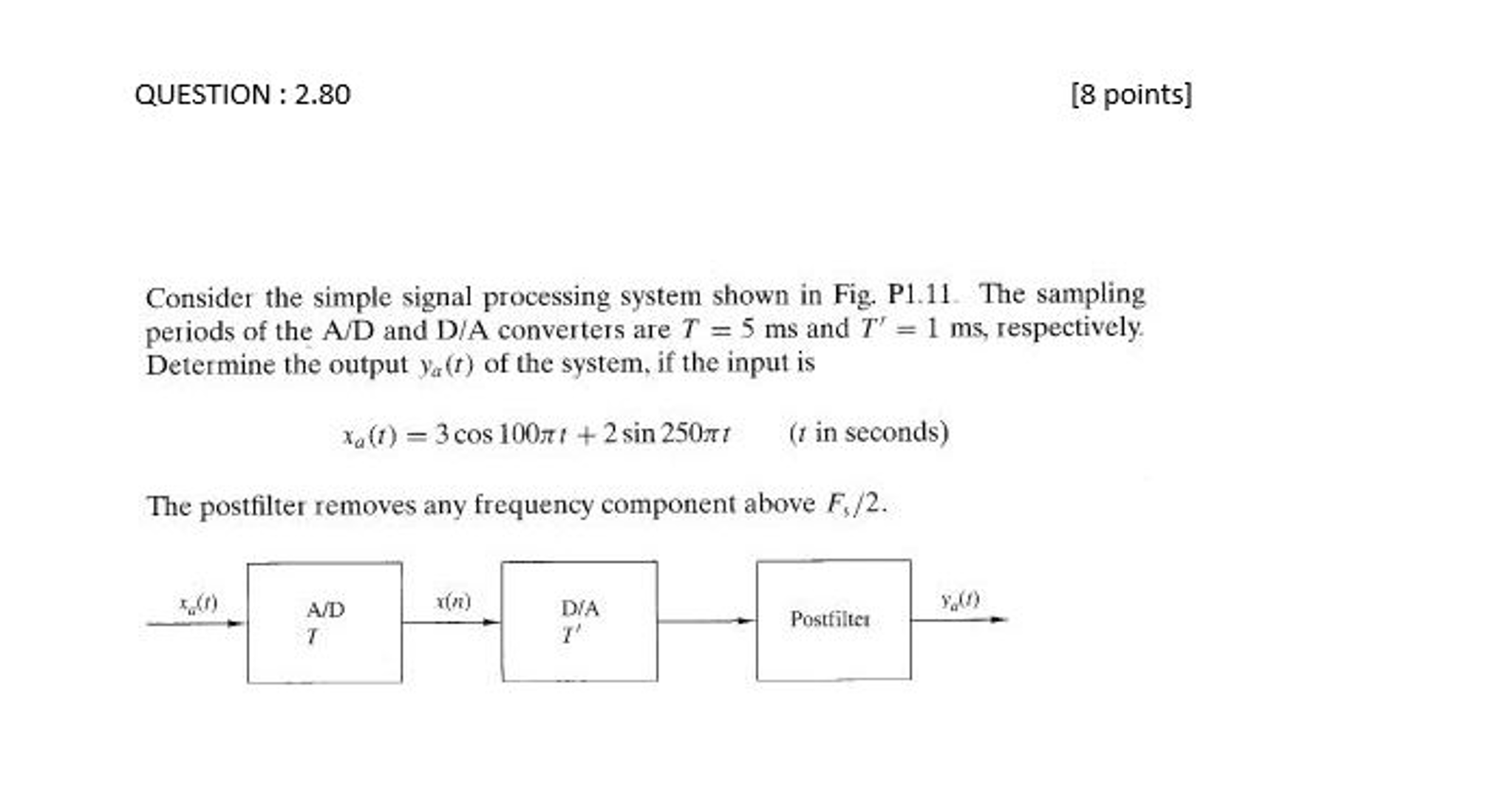 Solved Consider the simple signal processing system shown in | Chegg.com