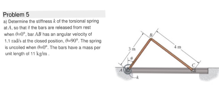 Solved Determine the stiffness k of the torsional spring at | Chegg.com