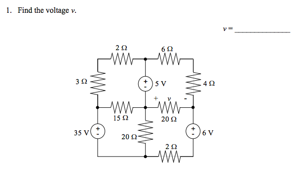 Solved Find the voltage v. | Chegg.com