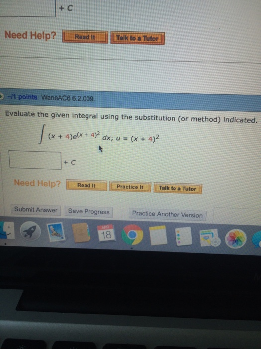 Solved Evaluate the given integral using the substitution | Chegg.com