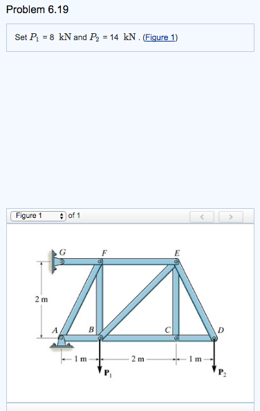 Solved Problem 6.19 Set P1-8 kN and P2 = 14 kN . (Figure 1) | Chegg.com Solved Problem 6.19 Set P1-8 kN and P2 = 14 kN . (Figure 1) | Chegg.com