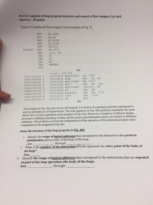 Solved Part 4: Analysis of loop program structure and | Chegg.com