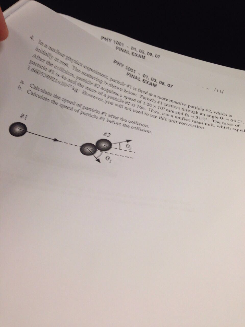 Solved In a nuclear physics experiment, particle #1 is fired | Chegg.com