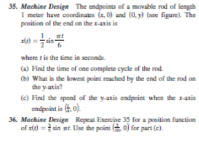 Solved The endpoints of a movable rod of length 1 meter have | Chegg.com