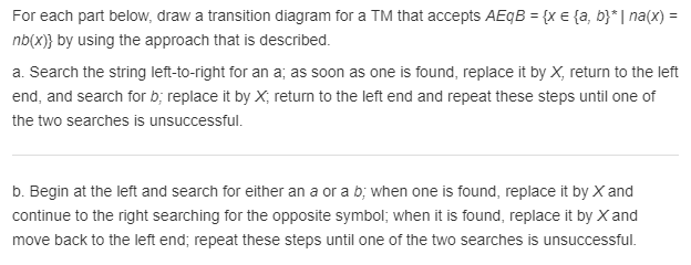 Solved Draw a transition diagram for a Turing Machine that | Chegg.com