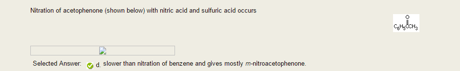 Solved Nitration of acetophenone (shown below) with nitric | Chegg.com