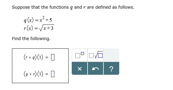 Solved Suppose that the functions q and r are defined as | Chegg.com